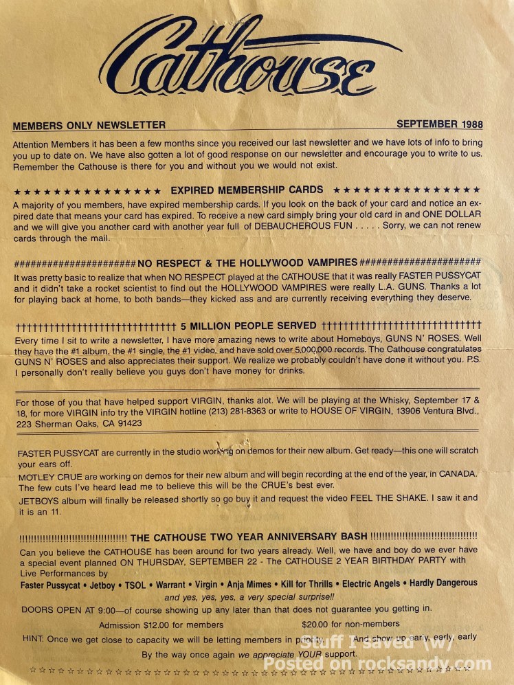 Riki & Taime’s World Famous Cathouse Hollywood – 1986 and Beyond ...