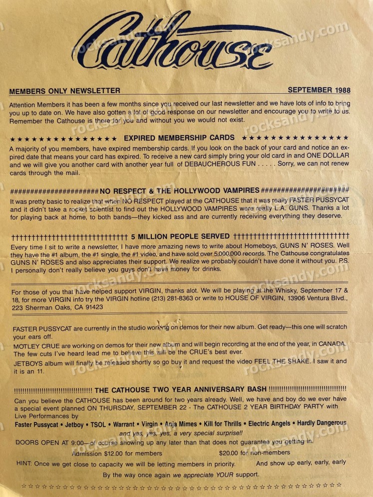 Riki & Taime’s World Famous Cathouse Hollywood – 1986 and Beyond ...